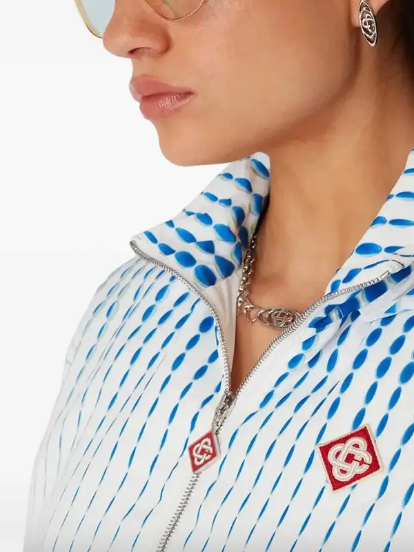Casablanca Hooded Jacket With Dashed Pattern