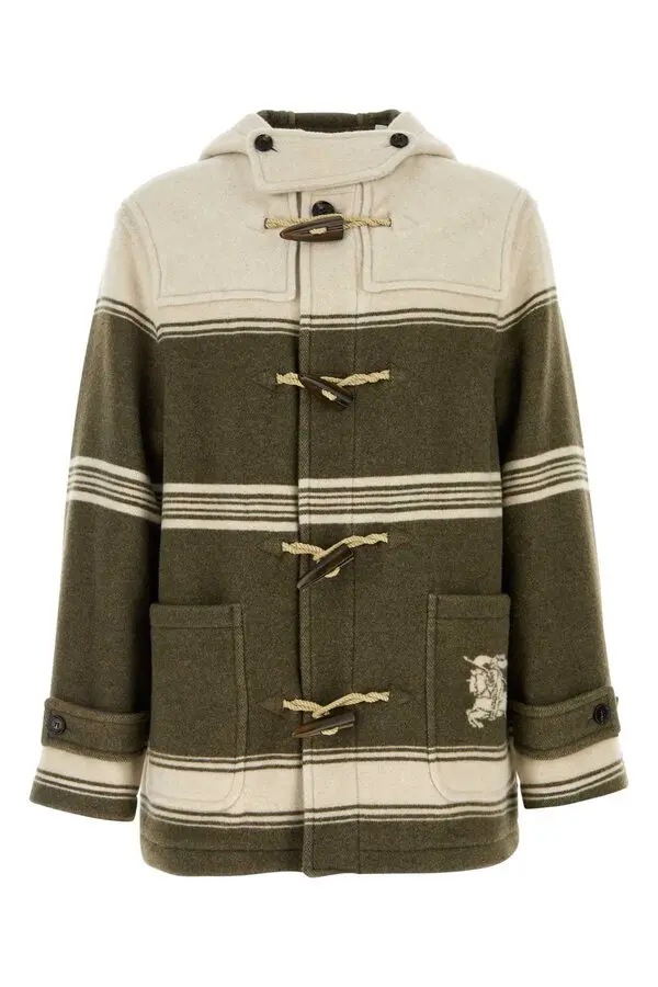 Burberry Embroidered Wool Blend Duffle Coat