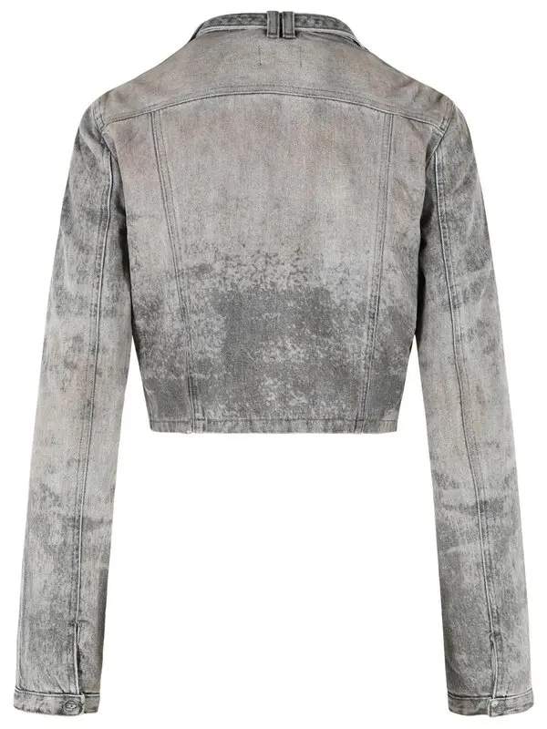 DIESEL® Saphix Cropped Jacket With Belted Neck - Gray