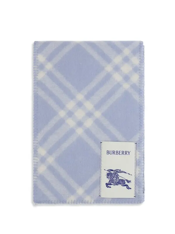 Burberry Check Wool Scarf - Blue