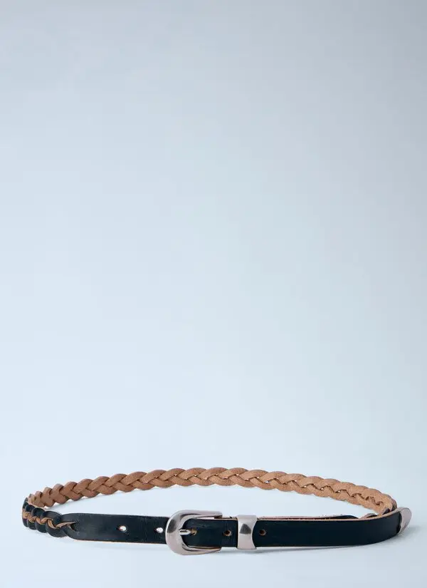 Our Legacy 2 Cm Braided Leather Belt With Metal Buckle
