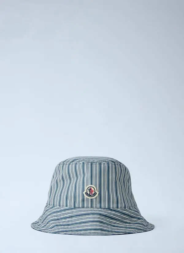 Moncler Striped Bucket Hat - White