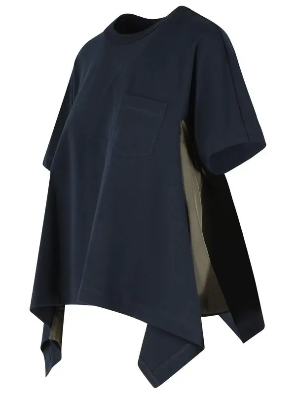 Sacai Asymmetrical Hem T-shirt - Blue
