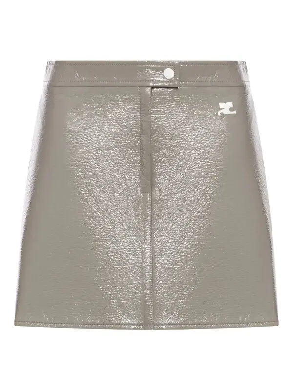 COURREGES Miniskirt With Logo Detail - Brown