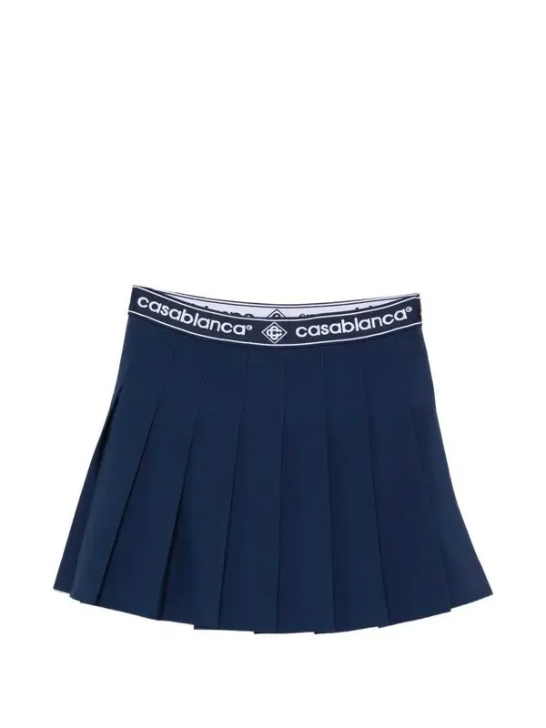 Casablanca Pleated Mini Skirt With Logo Band