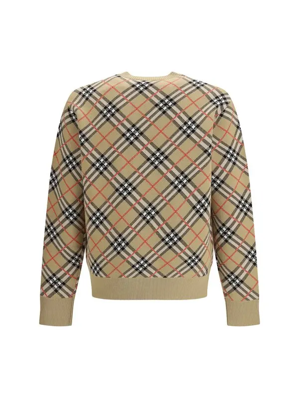 Burberry Wool Checkered Crew Neck Sweater