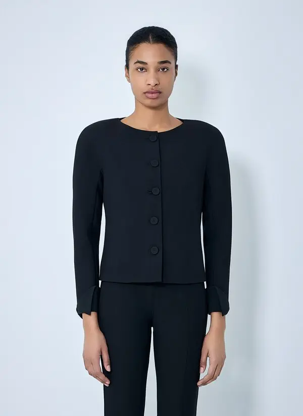 Chloé Collarless Fitted Jacket - Black