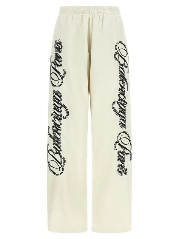Balenciaga Cursive Embroidered Reversible Pants