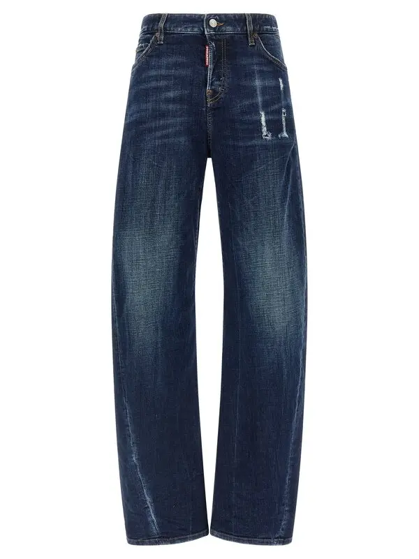 Dsquared2 Loose Twist Jeans With Distressed Details