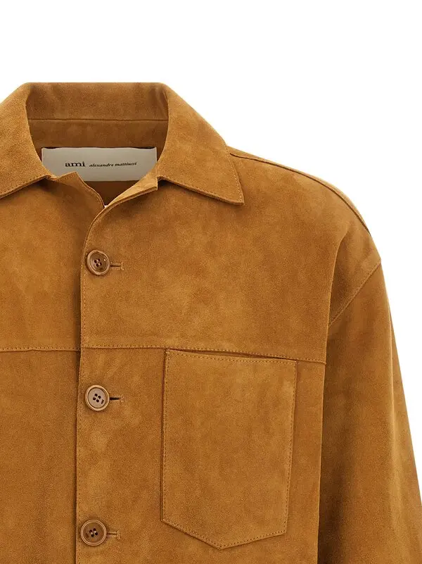 AMI Paris De Coeur' Overshirt - Brown