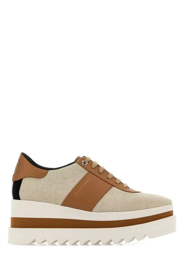 Stella McCartney Canvas And Leather Platform Sneakers - Brown