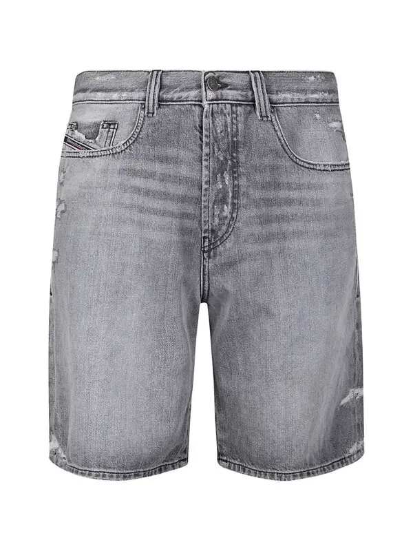 DIESEL® Distressed Denim Shorts - Gray