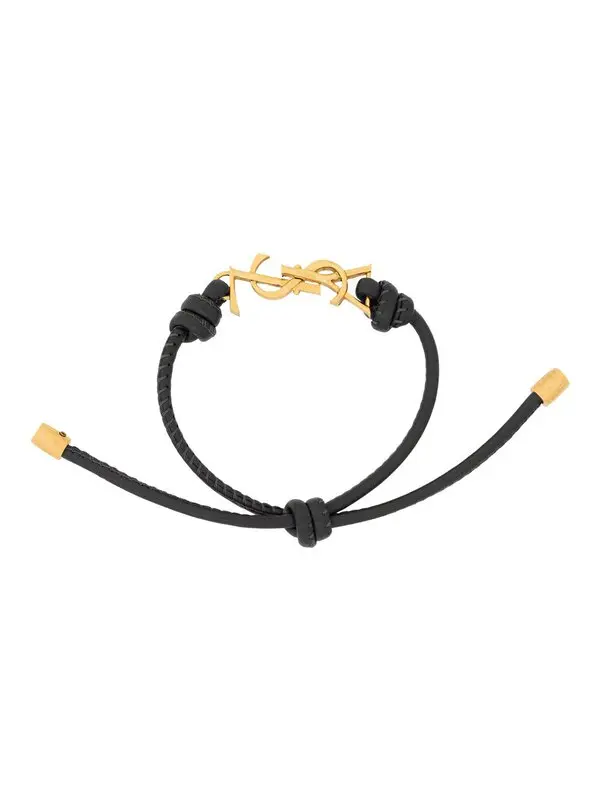 Saint Laurent Cassandre Cord Bracelet - Black