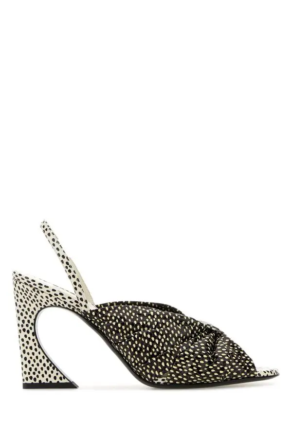 Fendi Printed Leather Slingback Sandals - Multicolor