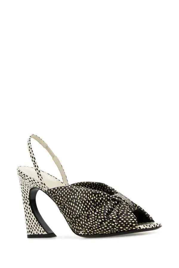 Fendi Printed Leather Slingback Sandals - Multicolor
