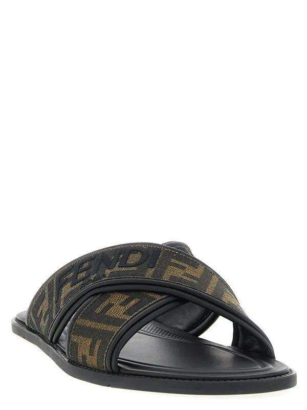 Fendi Logo Jacquard Slides