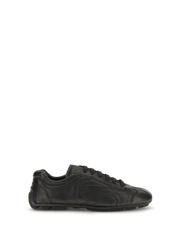 Prada Speedrock Mesh And Leather Trim Sneakers - Black