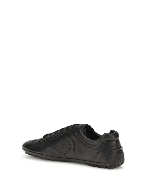Prada Speedrock Mesh And Leather Trim Sneakers - Black