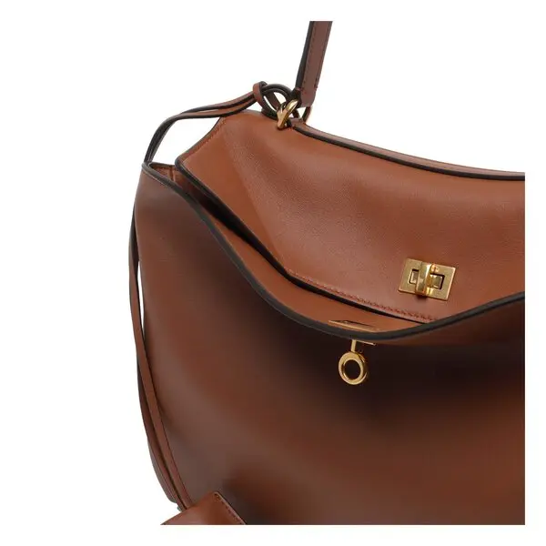 Balenciaga Medium Rodeo Handbag In Calf Leather - Brown