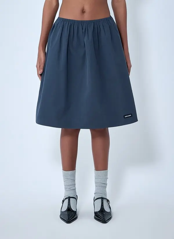 Miu Miu Elasticated Waist A-line Skirt - Gray