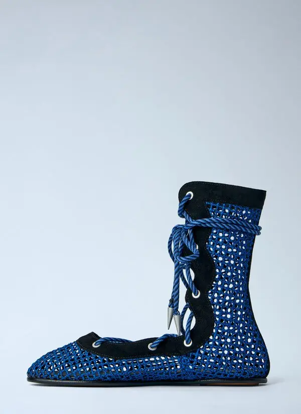 KIKO KOSTADINOV Reticella Lace-up Boots - Blue