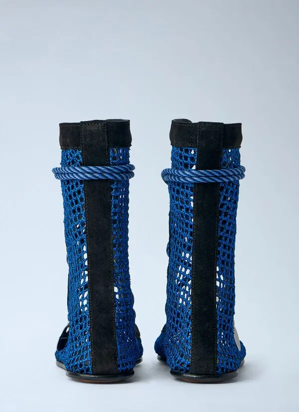 KIKO KOSTADINOV Reticella Lace-up Boots - Blue
