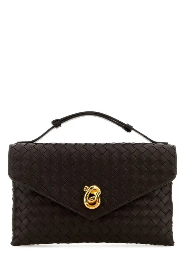 Bottega Veneta Dark Leather Knot Lock Handbag - Brown