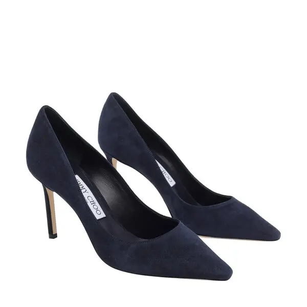 JIMMY CHOO Romy Pumps Suede Pointed-toe Stiletto Heels - Blue