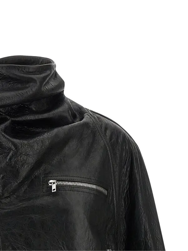 Rick Owens Cropped Scarf Flight Jacket - Black