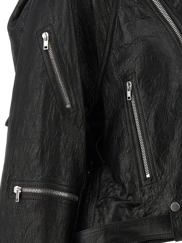 Rick Owens Cropped Scarf Flight Jacket - Black