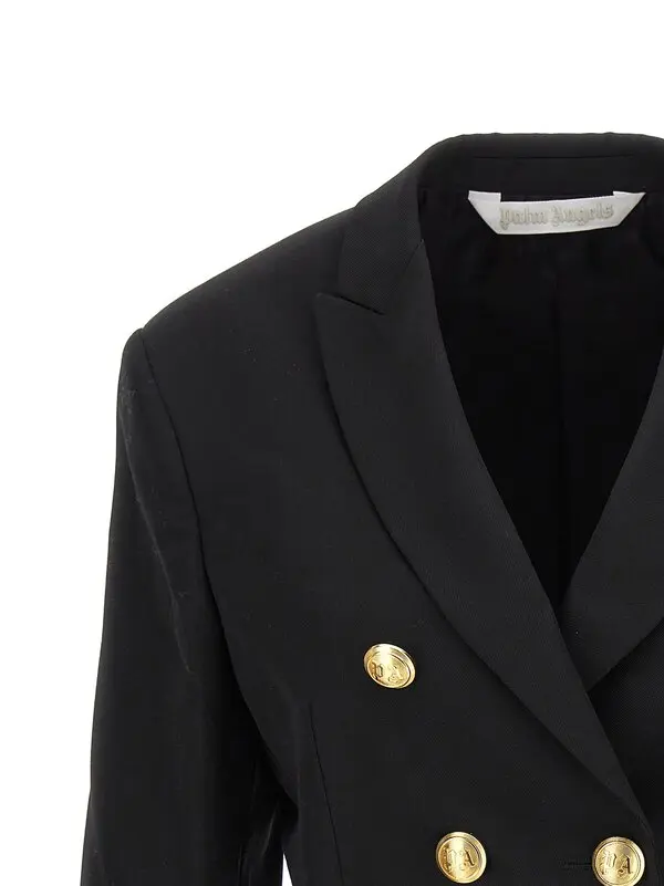 Palm Angels Double-breasted Cropped Blazer