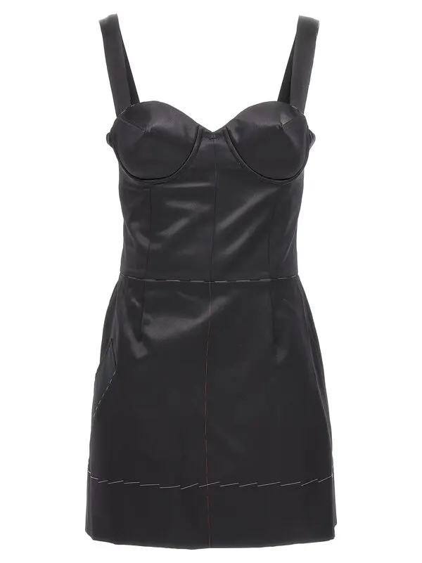 MAISON MARGIELA Contrast Stitching Corset Dress - Black