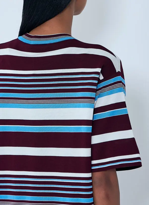 Prada Striped Crewneck T-shirt - Red