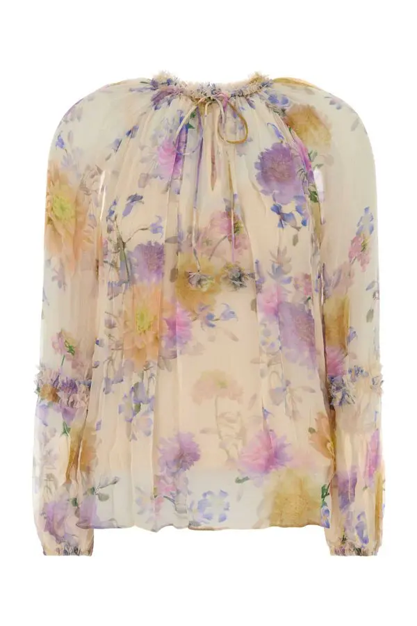 Zimmermann Printed Crepe Luna Blouse - Multicolor