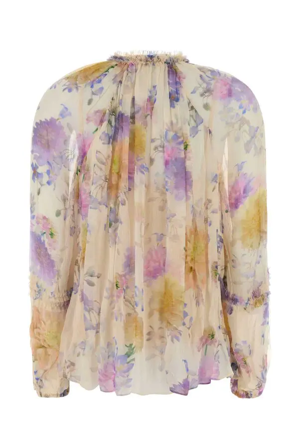Zimmermann Printed Crepe Luna Blouse - Multicolor