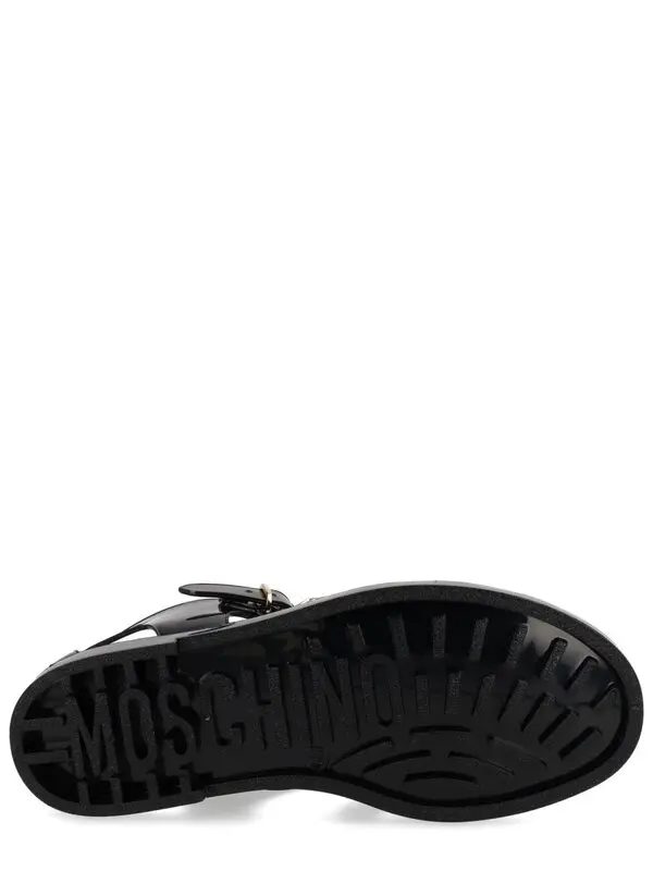 Moschino Jelly Sandals With Gold Tone Logo