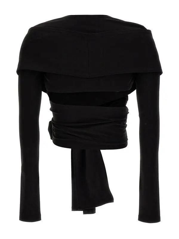 Dolce & Gabbana Stretch Fabric Cropped Top With Bow Detail