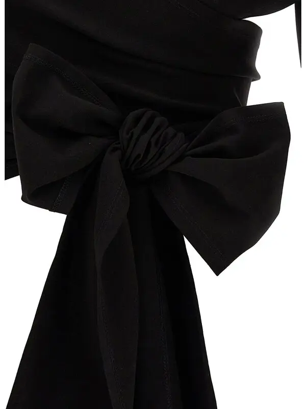 Dolce & Gabbana Stretch Fabric Cropped Top With Bow Detail