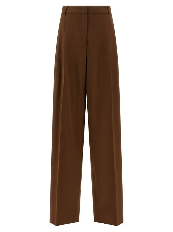 Max Mara Belted Wide Leg Trousers - Brown