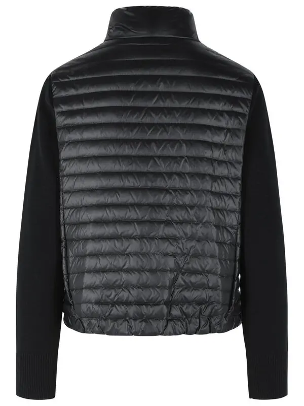 Moncler Padded Virgin Wool Cardigan With Zip Closure