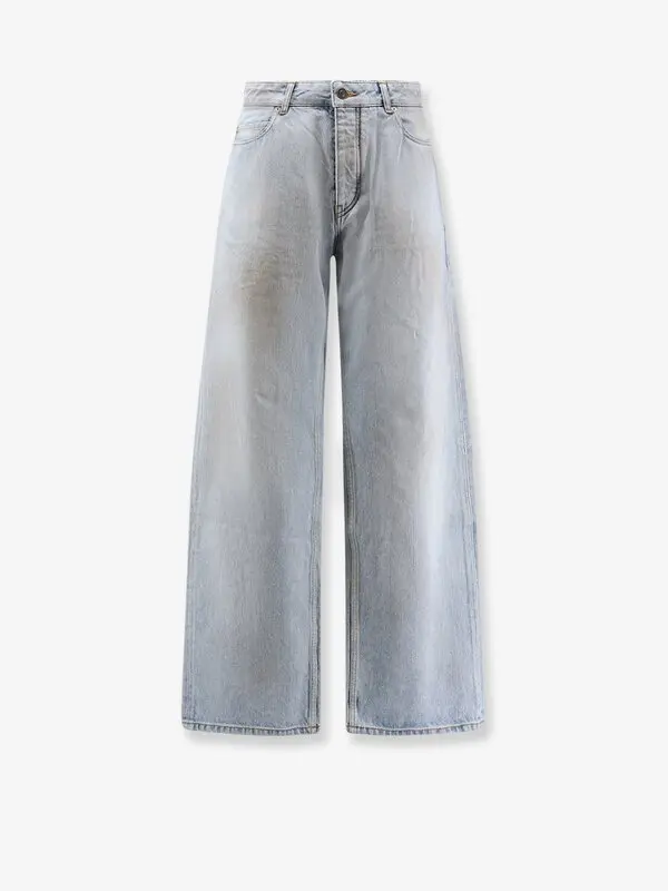 Balenciaga Wide Leg Distressed Jeans