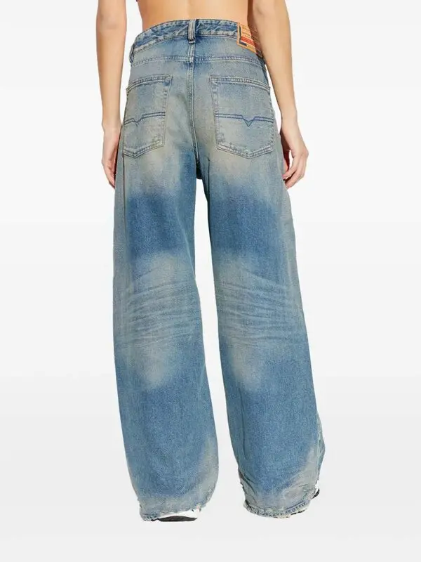 DIESEL® 1996 D-sire 09n29 Distressed Wide Leg Jeans - Blue