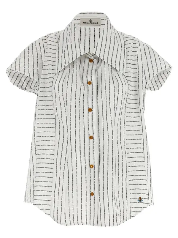 VIVIENNE WESTWOOD Twisted Bagatelle" Logo Print Cotton Shirt - Multicolor