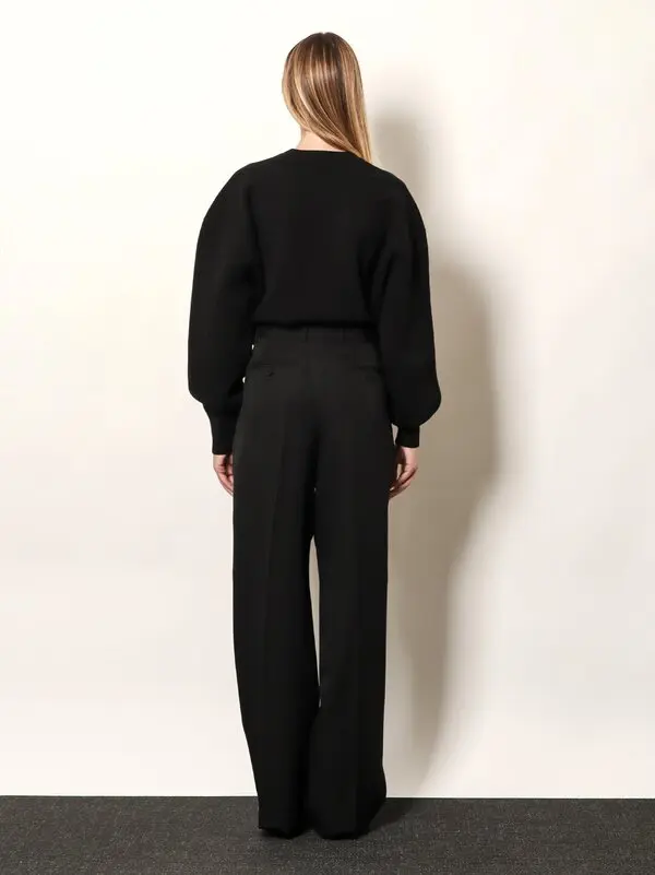 TOM FORD Pleated Wool Trousers - Black