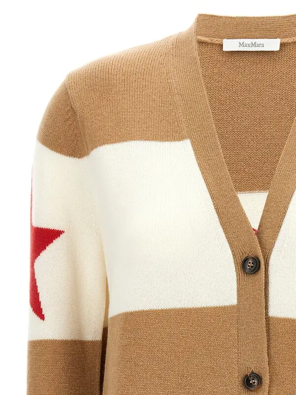Max Mara Valido' Jacquard Knit Cardigan - Multicolor