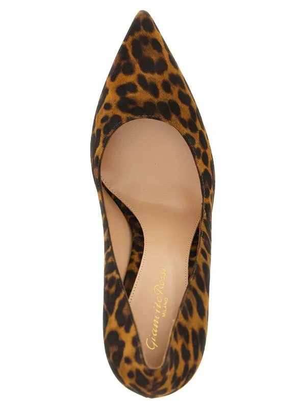 GIANVITO ROSSI Leopard/cheetah Print Suede Pumps