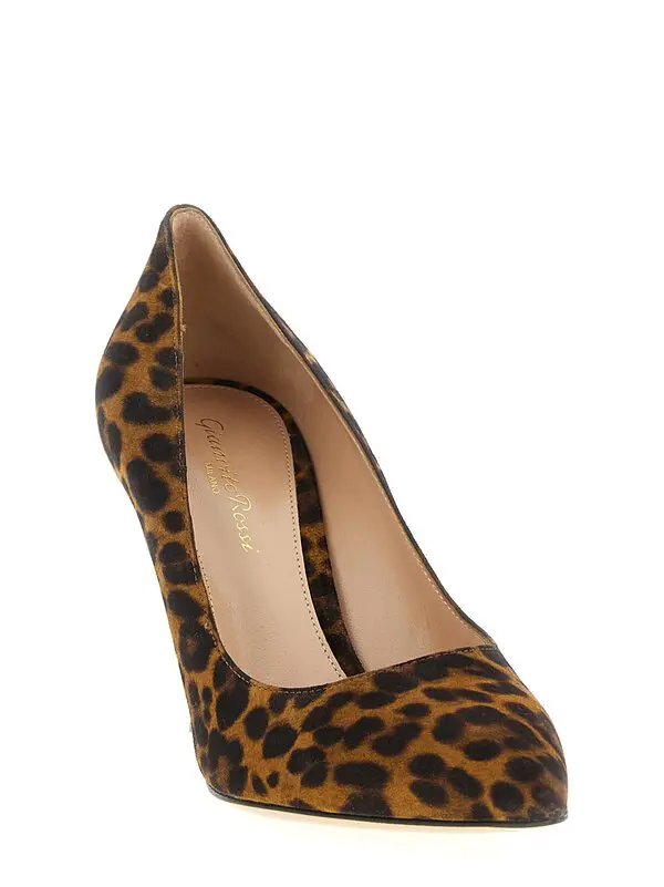 GIANVITO ROSSI Leopard/cheetah Print Suede Pumps - Multicolor