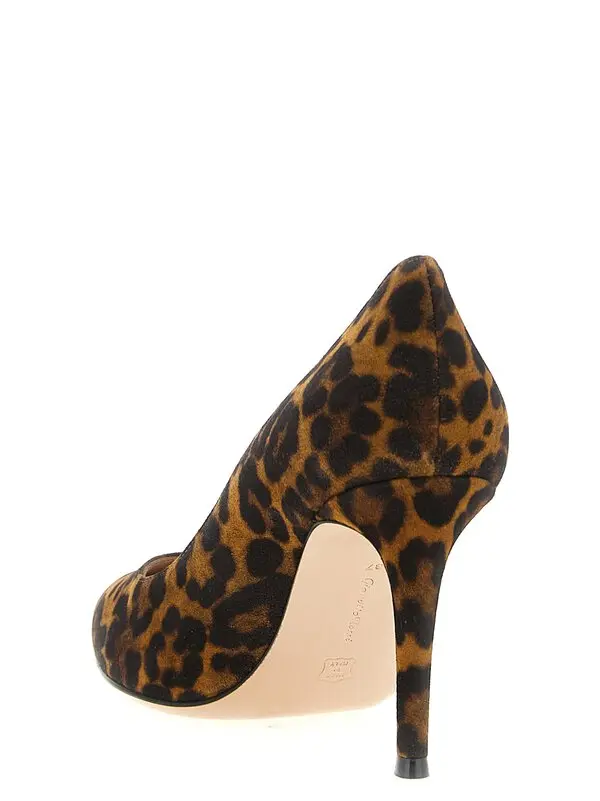 GIANVITO ROSSI Leopard/cheetah Print Suede Pumps - Multicolor