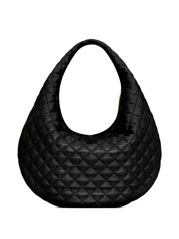 Saint Laurent Icare Quilted Nappa Hobo Bag - Black