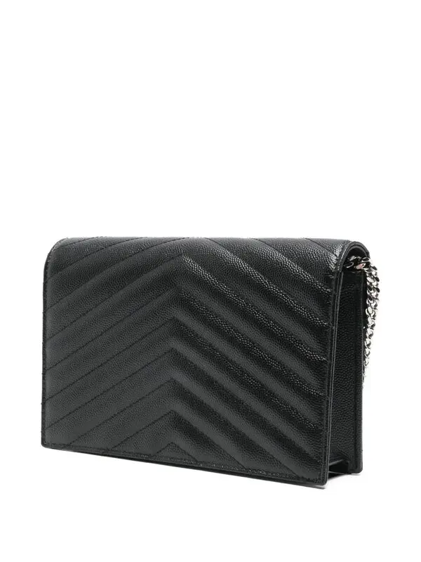 Saint Laurent Cassandre Envelope Chain Wallet - Black